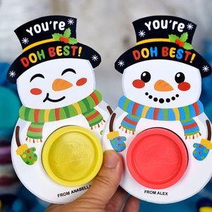 Christmas Play Dough Holder Snowman | Printable Holiday Class Gifts ...