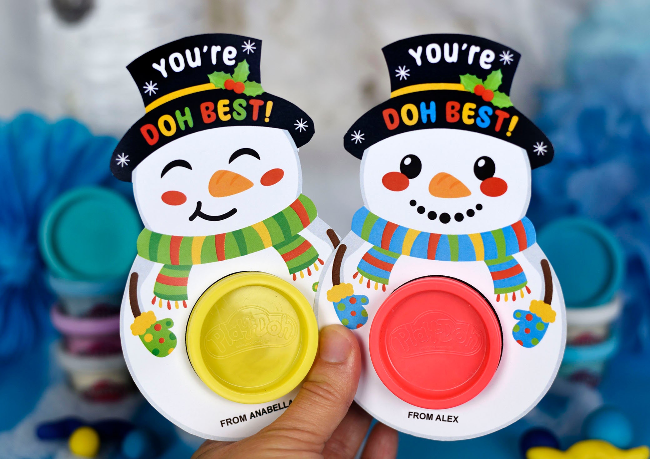 Christmas Snowman Play Doh Holder: Printable Class Gift (PDF) - Etsy
