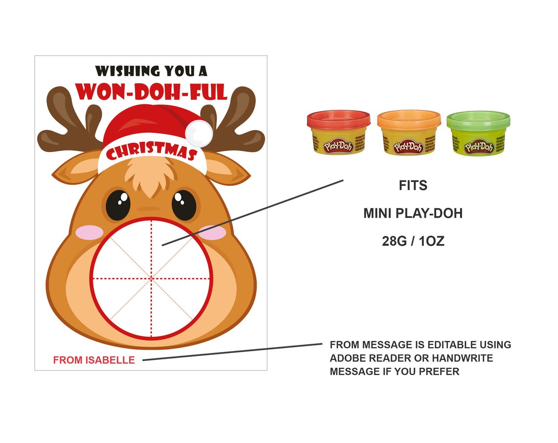 Play Dough Christmas Gift Card | Printable Class Holiday Gifts | Non ...