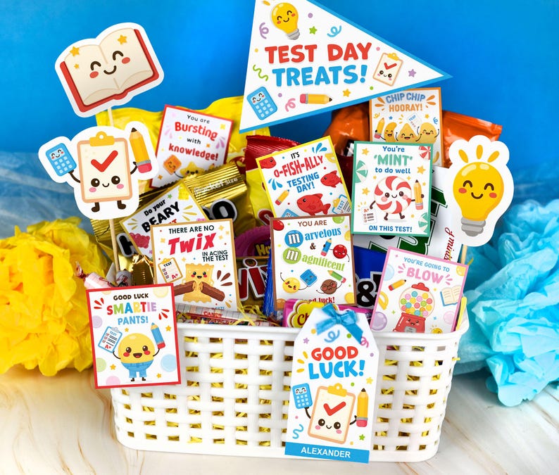 Printable Test Day Candy Grams: Motivational Cards & Gift Tags (digital ...