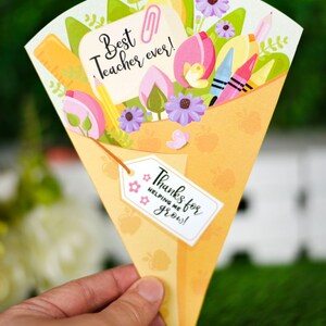 Teacher Appreciation Week Card | Printable Flower Bouquet Color and BW ...