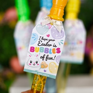 Easter Bubble Wand Tags: Bunny Classroom Gift (printable PDF) - Etsy