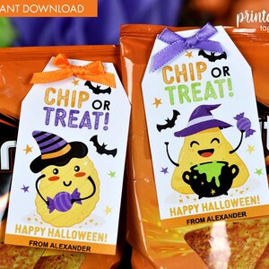 Printable Halloween Chips Tag and Bag Topper | Halloween Gift for Kids ...