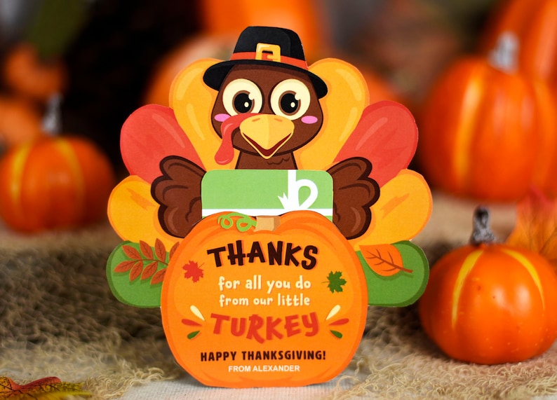 Thanksgiving Turkey Gift Card Holder: Printable Teacher/employee Gift ...