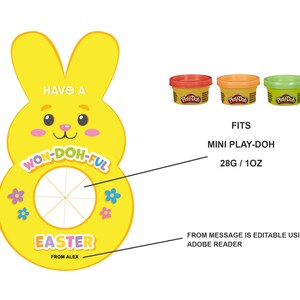 Easter Bunny Play Dough Gift Card: Printable Classroom Favor (PDF) - Etsy