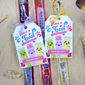 Printable Personalised Ice Pop Tag | End of Term Gift | Teacher Gift to ...