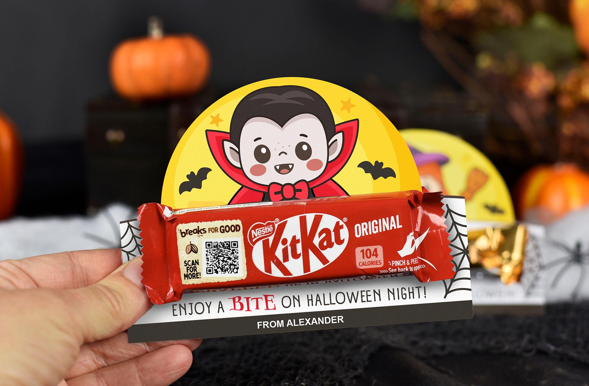 Personalized Halloween Candy Holder: Printable Classroom Favor (PDF ...