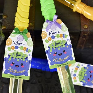 Printable Halloween Bubble Wand Tag: Personalized Favor (PDF) - Etsy