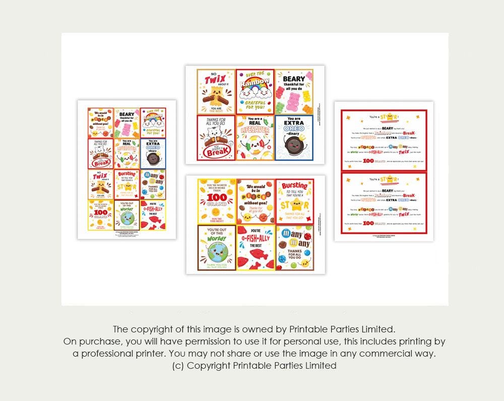 Printable Candy Grams: Teacher & Employee Appreciation Gift Tags ...