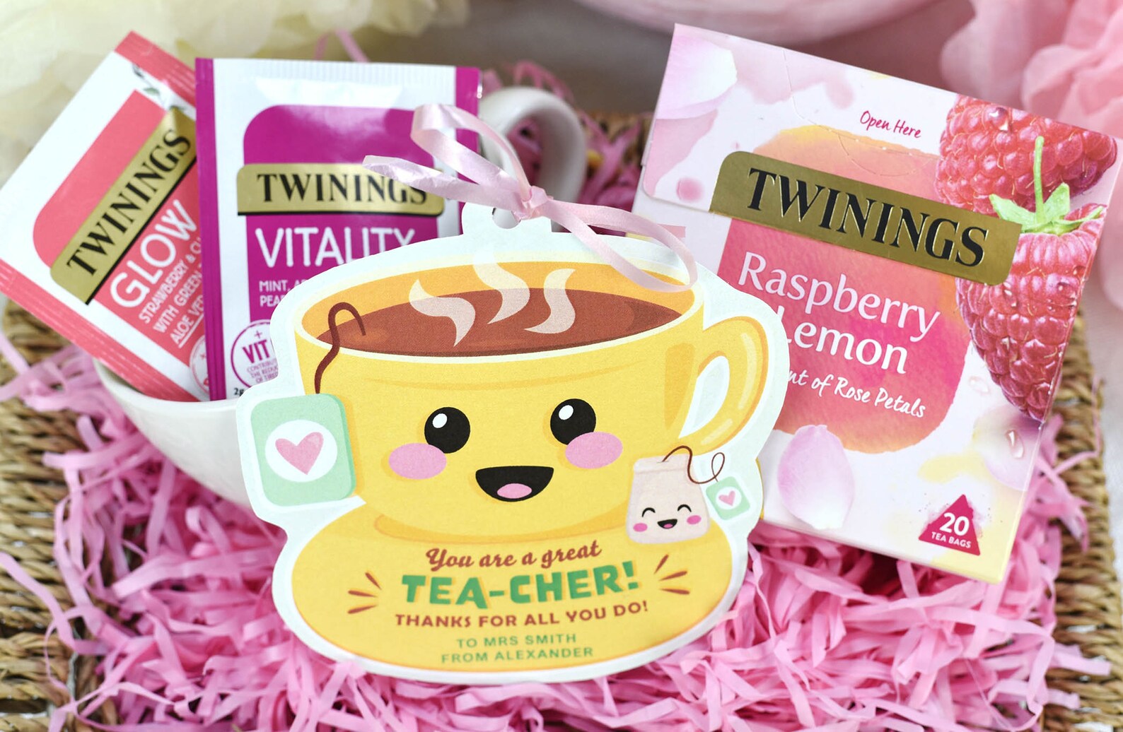 Printable Teacher Appreciation Tea Cup Tag & Sachet Holder (digital ...