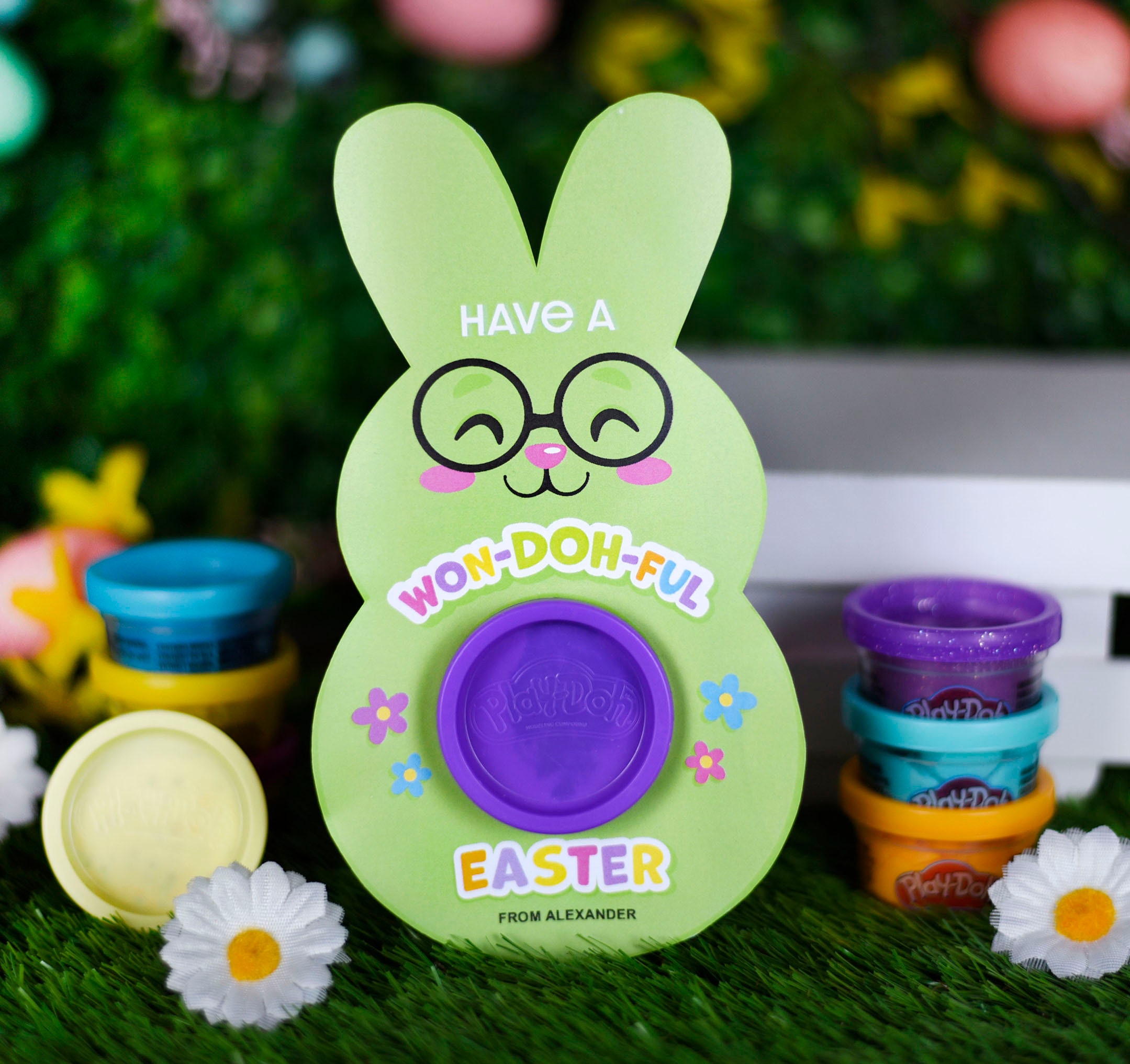 Easter Bunny Play Dough Gift Card: Printable Classroom Favor (PDF) - Etsy