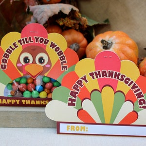 Printable Thanksgiving Turkey Treat Wrap: 'gobble Till You Wobble' (PDF ...