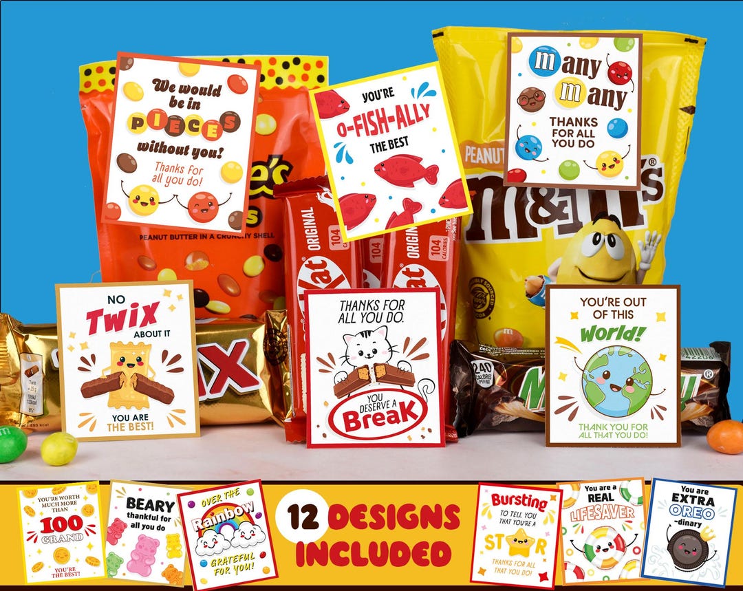 Printable Candy Grams: Teacher & Employee Appreciation Gift Tags ...