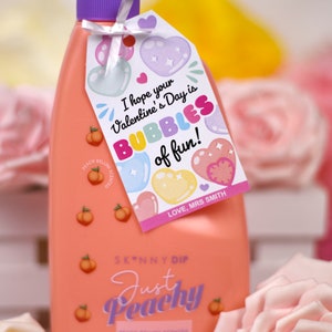 Valentines Bubble Wand Tags | Printable Class Mates Gift | Bubble Wand ...