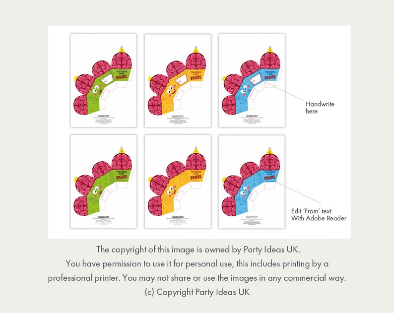 Printable Halloween Brain Gift Box: Teacher Classroom Treat (PDF) - Etsy