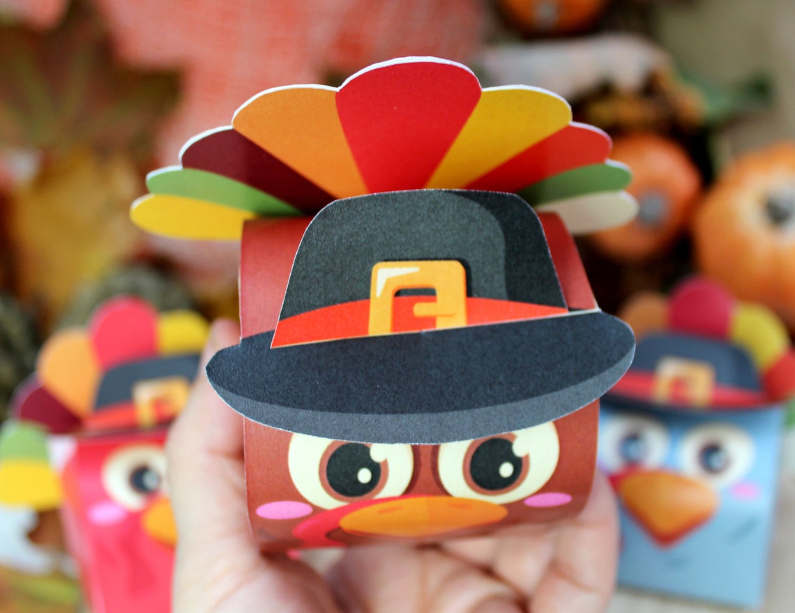 Printable Thanksgiving Turkey Gift Box: DIY Favor (PDF) - Etsy