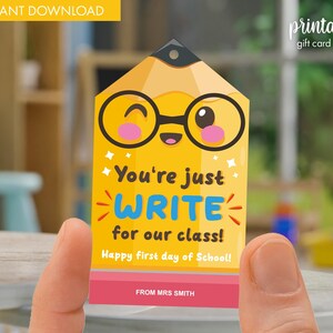 Back to School Gift Tags | Printable First Day of School Tag | for ...