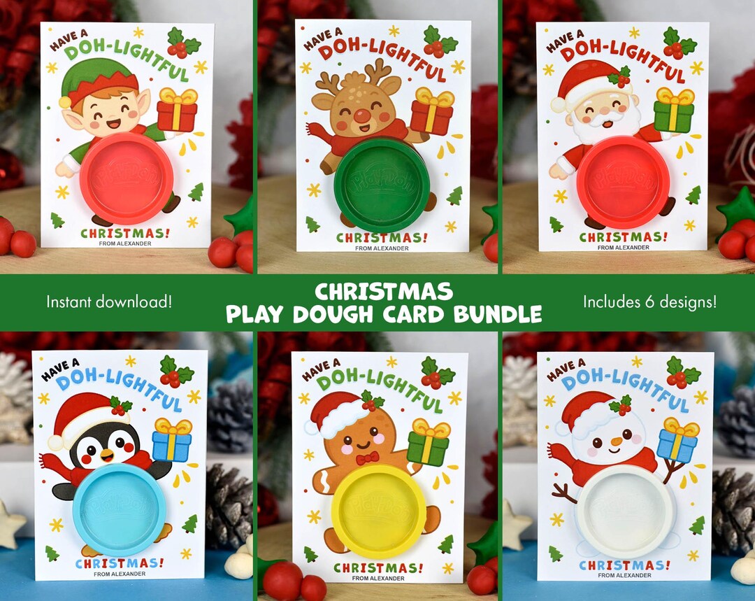 Christmas Play Dough Gift Card: Printable Classmate Favor (PDF) - Etsy