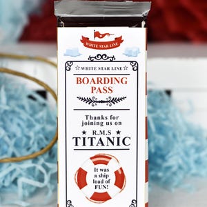 Printable Titanic Birthday Party Candy Bar Wrapper (PDF) - Etsy