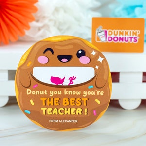 Printable Donut Teacher Appreciation Gift Card Holder (PDF) - Etsy