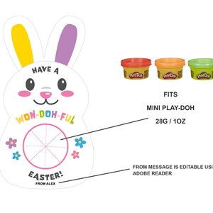 Bunny Easter Play Dough Card: Printable Classroom Gift (PDF) - Etsy
