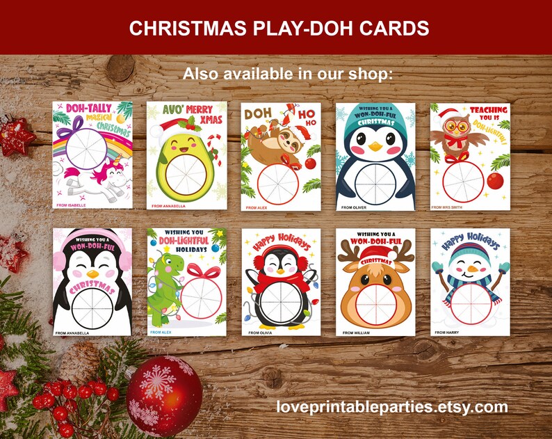 Play Dough Christmas Gift Card | Printable Class Holiday Gifts | Non ...