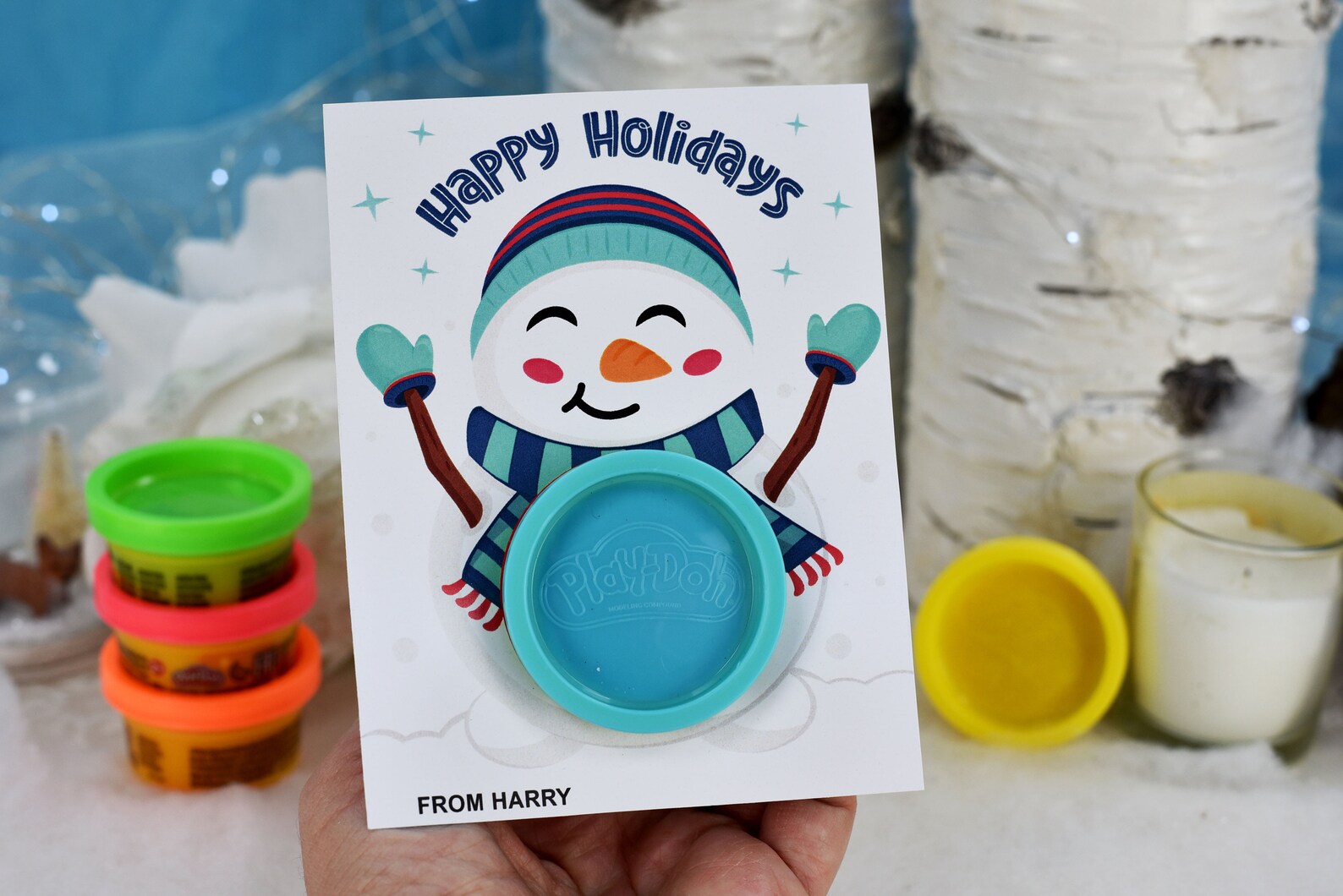 Printable Christmas Play Dough Holders: Holiday Classroom Gifts (8 ...