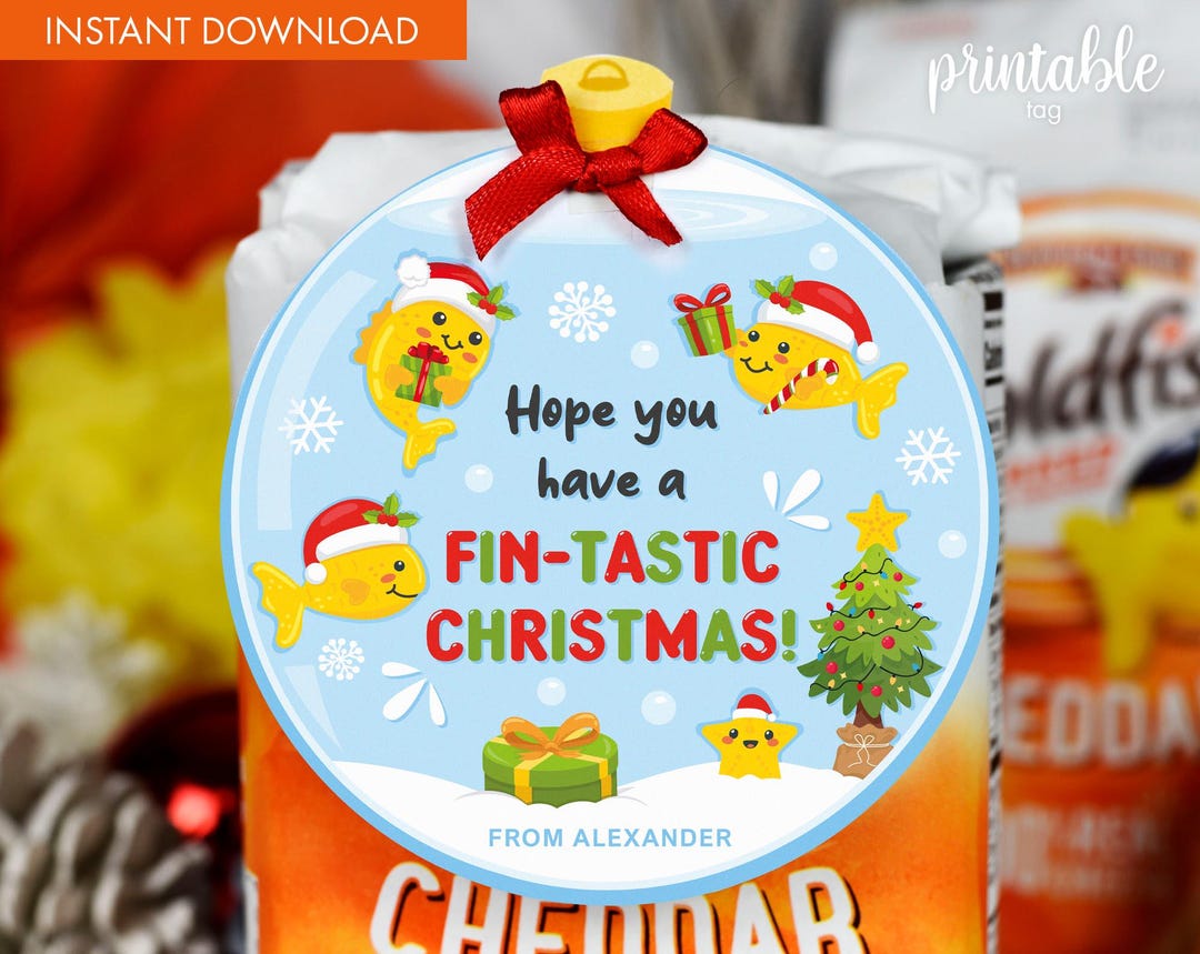 Printable Christmas Fish Gift Tags | Christmas Classroom Gift ...
