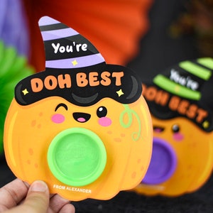 Printable Pumpkin Play Dough Holder | Non-candy Halloween Gift for Kids ...
