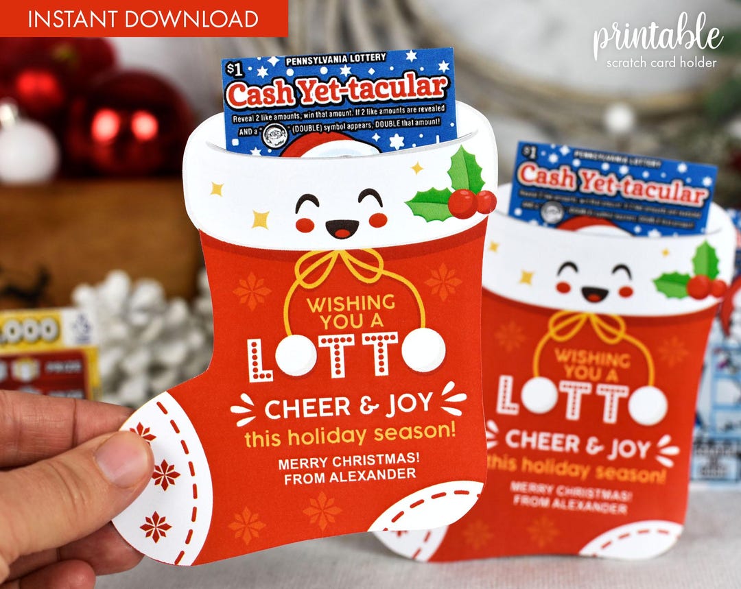 Printable Christmas Lotto Scratch Card Holder | Teacher Appreciation ...