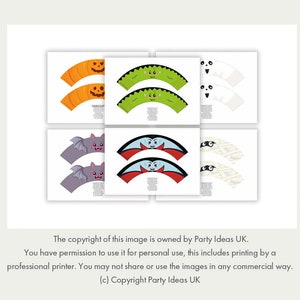 Halloween Cupcake Wrappers Digital Download Printable Halloween ...