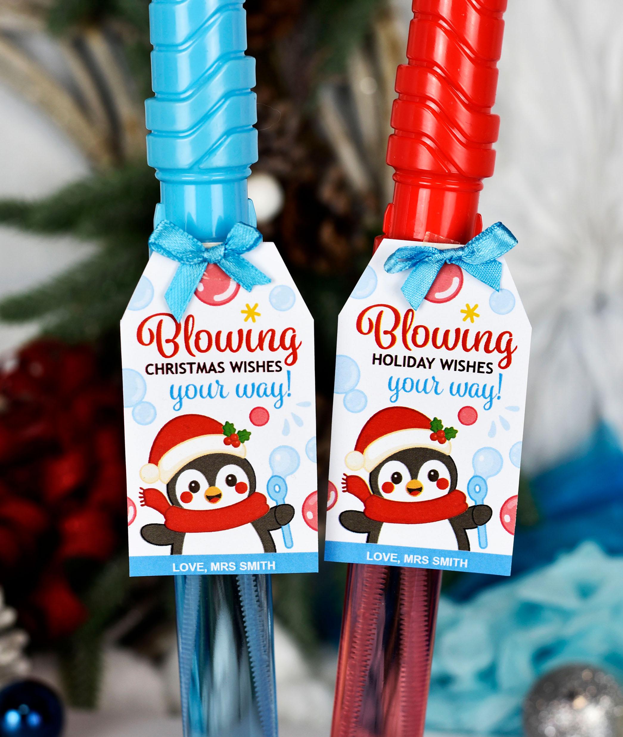 Printable Christmas Bubbles Gift Tag: 6 Designs Classroom Gift (PDF) - Etsy