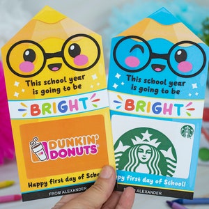 Printable Teacher Appreciation Gift Card Holder Personalized Back to ...