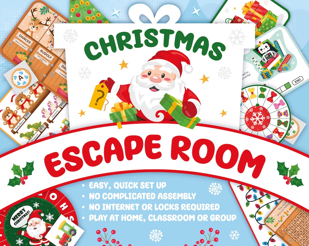Christmas Escape Room for Kids | Printable Christmas Escape Room for ...