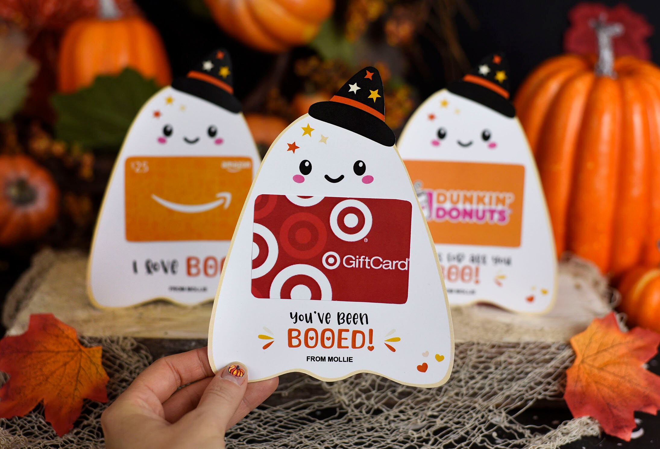 Printable Halloween Gift Card Holder | Cute Ghost Gift Card Holder ...
