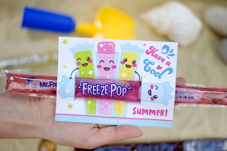Printable Personalised Ice Pop Holder | End of Term Gift | Teacher Gift ...
