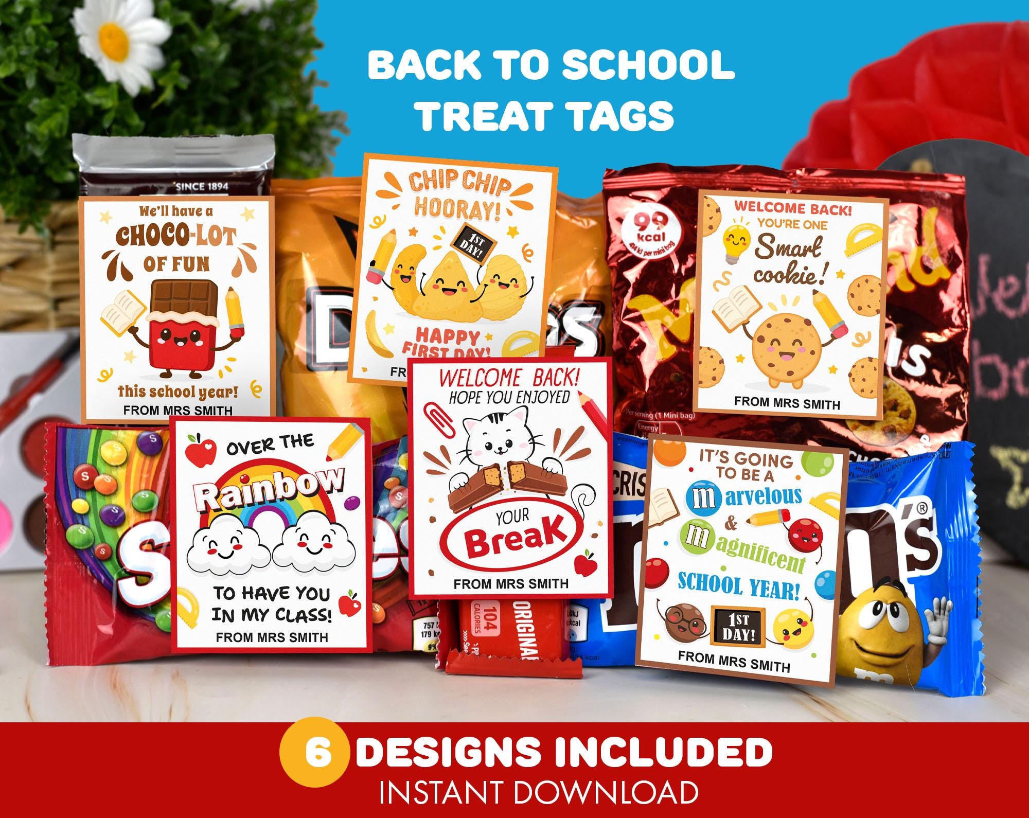 Personalized Back to School Treat Tags: Student Gift (PDF Download, US ...