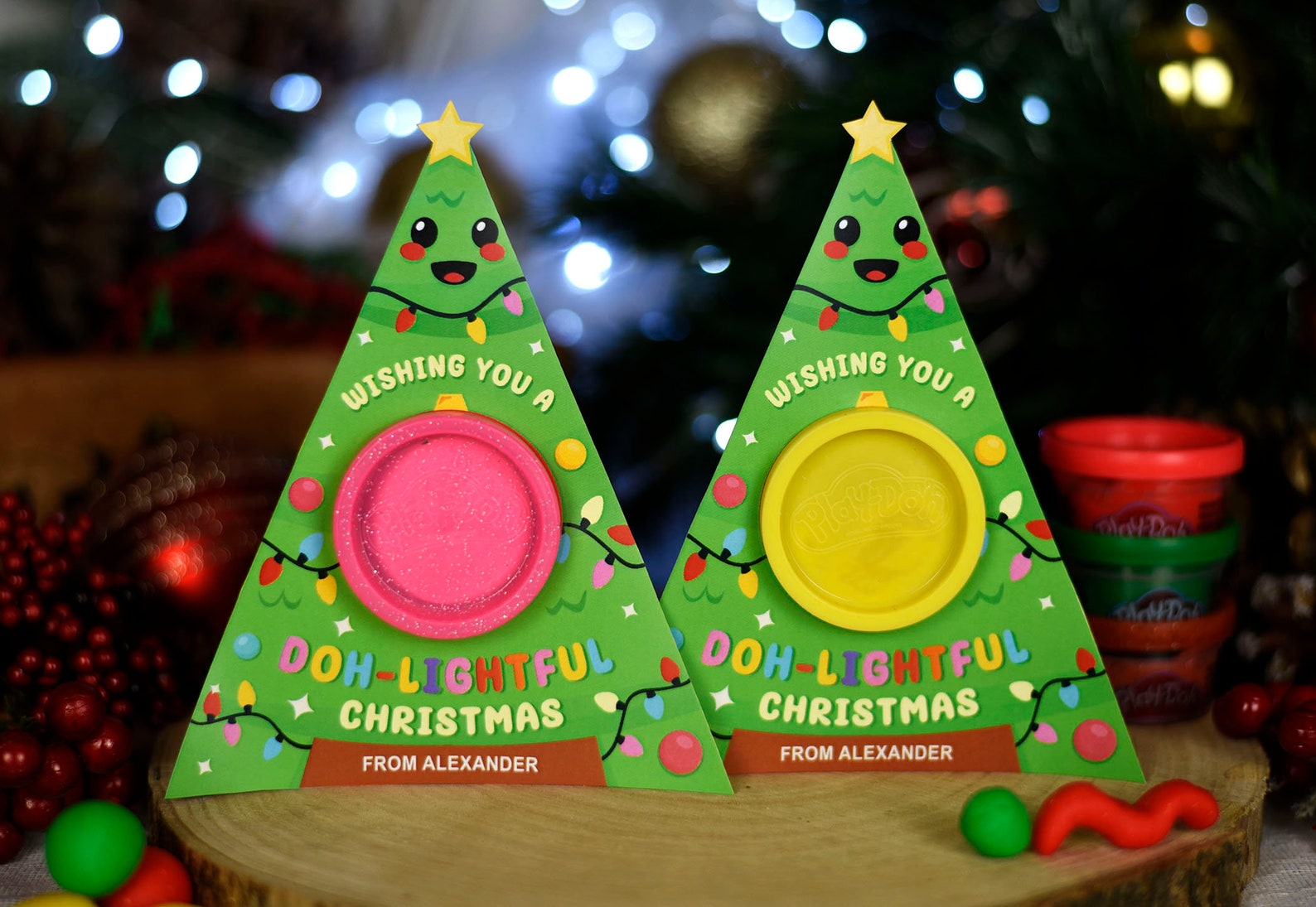 Christmas Play Dough Holder Printables: Holiday Class Gifts (digital ...