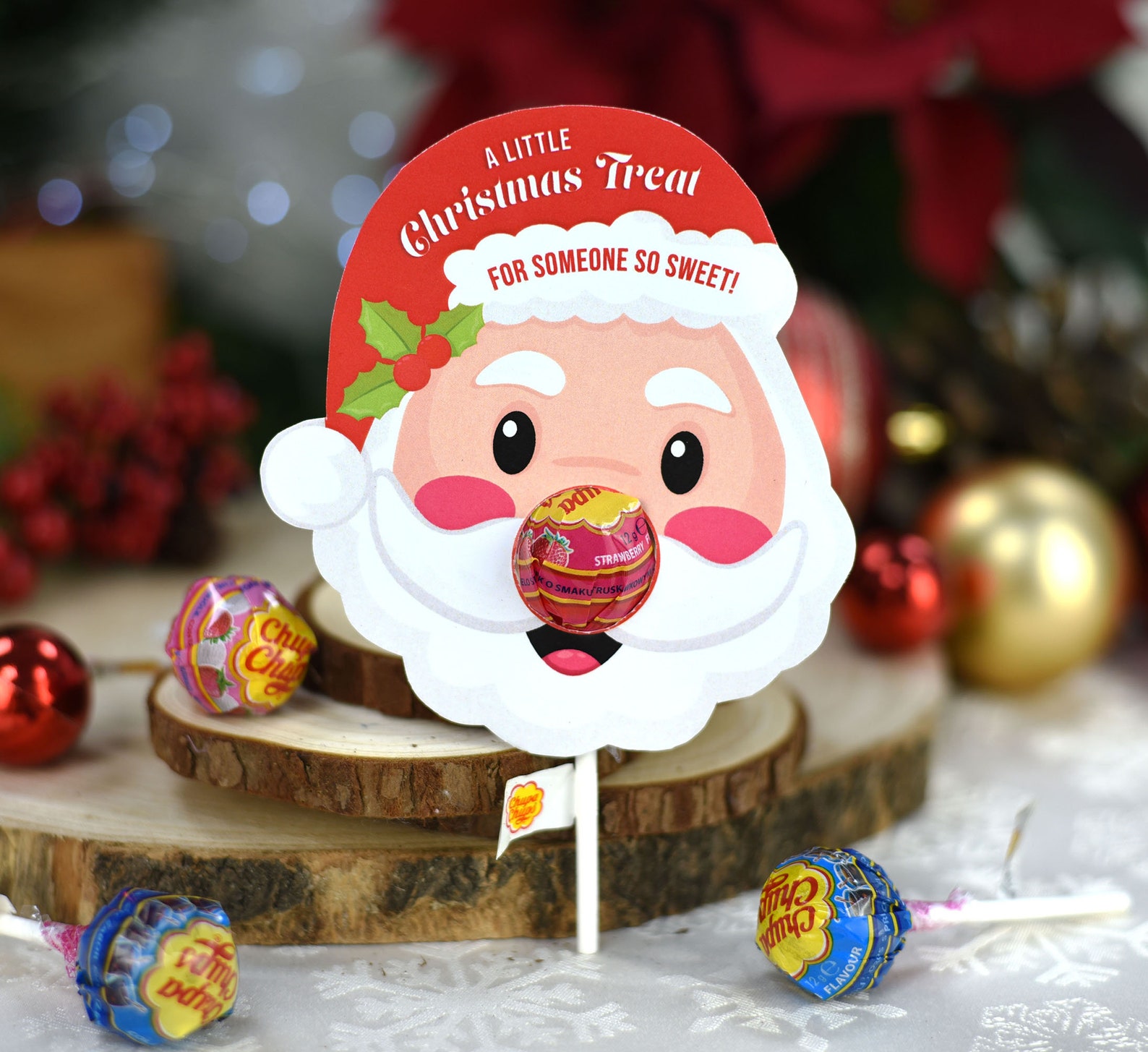 Printable Santa & Reindeer Lolly Holder: Christmas Candy Favor (PDF) - Etsy