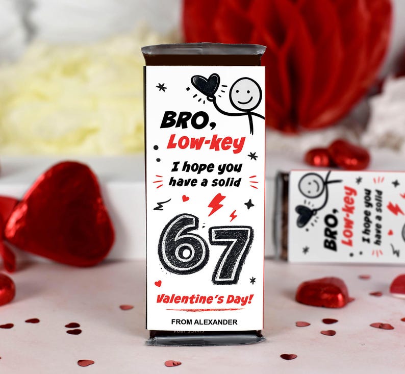 67 Valentine's Day Candy Bar Wrapper for Kids & Tweens Gen Alpha Slang ...
