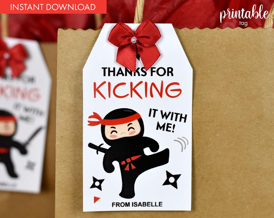 Printable Ninja Party Favor Tags: Personalized Birthday Loot Bag Labels ...