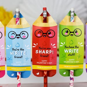 Printable Valentines Gift Pencil Holder Class Mates Gift Non Candy ...