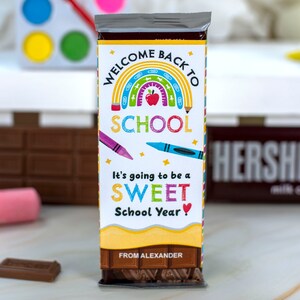 Printable Back to School Chocolate Bar Wrapper Rainbow - Etsy UK