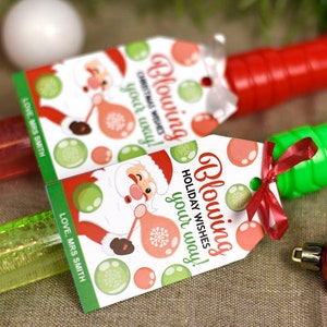 Printable Christmas Bubbles Gift Tag: Teacher Student Favor (PDF) - Etsy