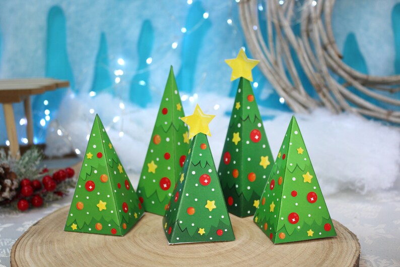 Printable Christmas Tree Gift Box Template (digital Download) - Etsy