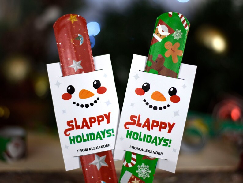 Printable Christmas Slap Bracelet Tag: Classroom Gift (PDF) - Etsy