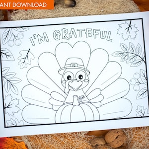 Thanksgiving Turkey Coloring Page: Kids Activity, Classroom Printable ...