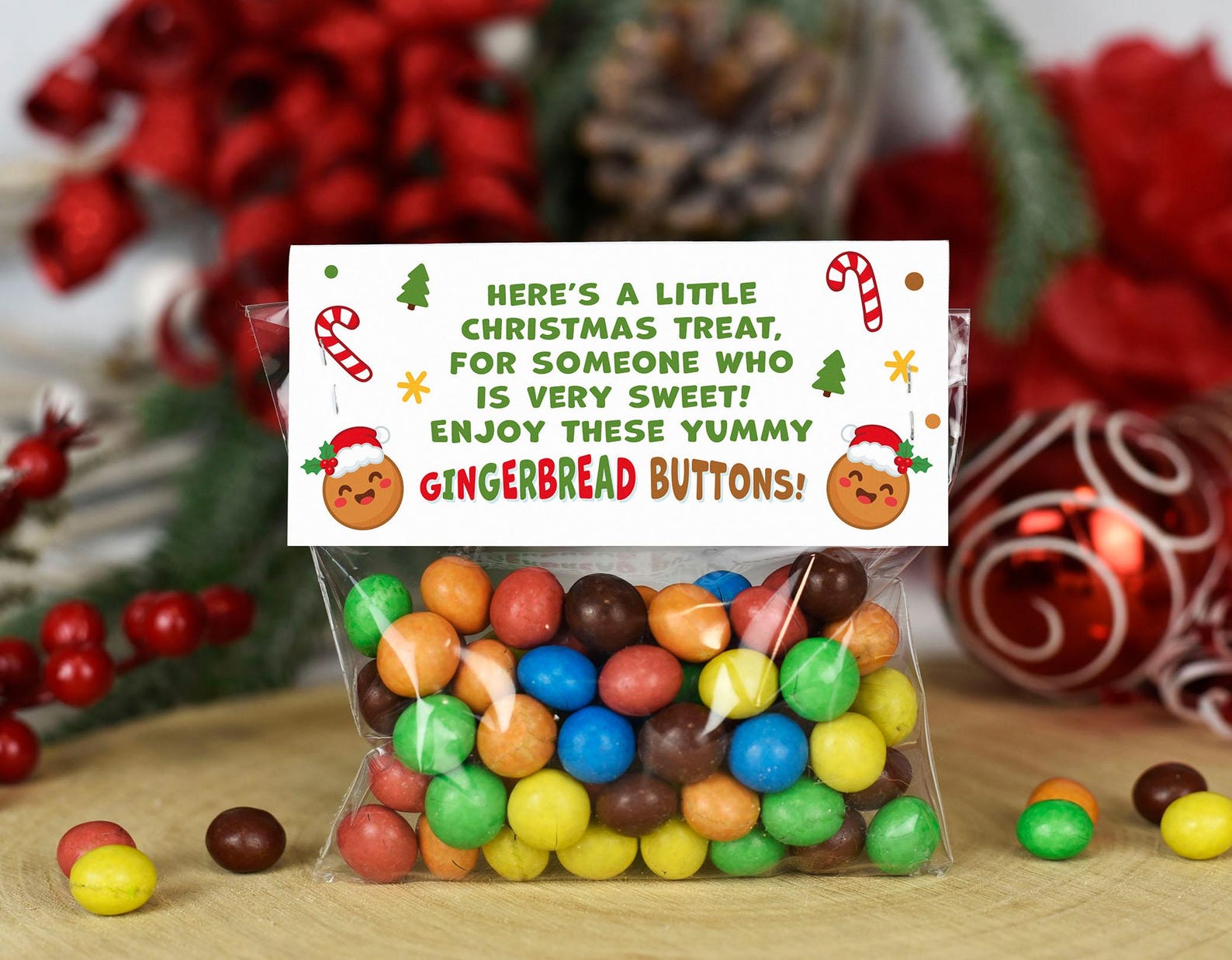 Christmas Treat Bag Toppers Set of 6 • Santa Kisses • Reindeer ...