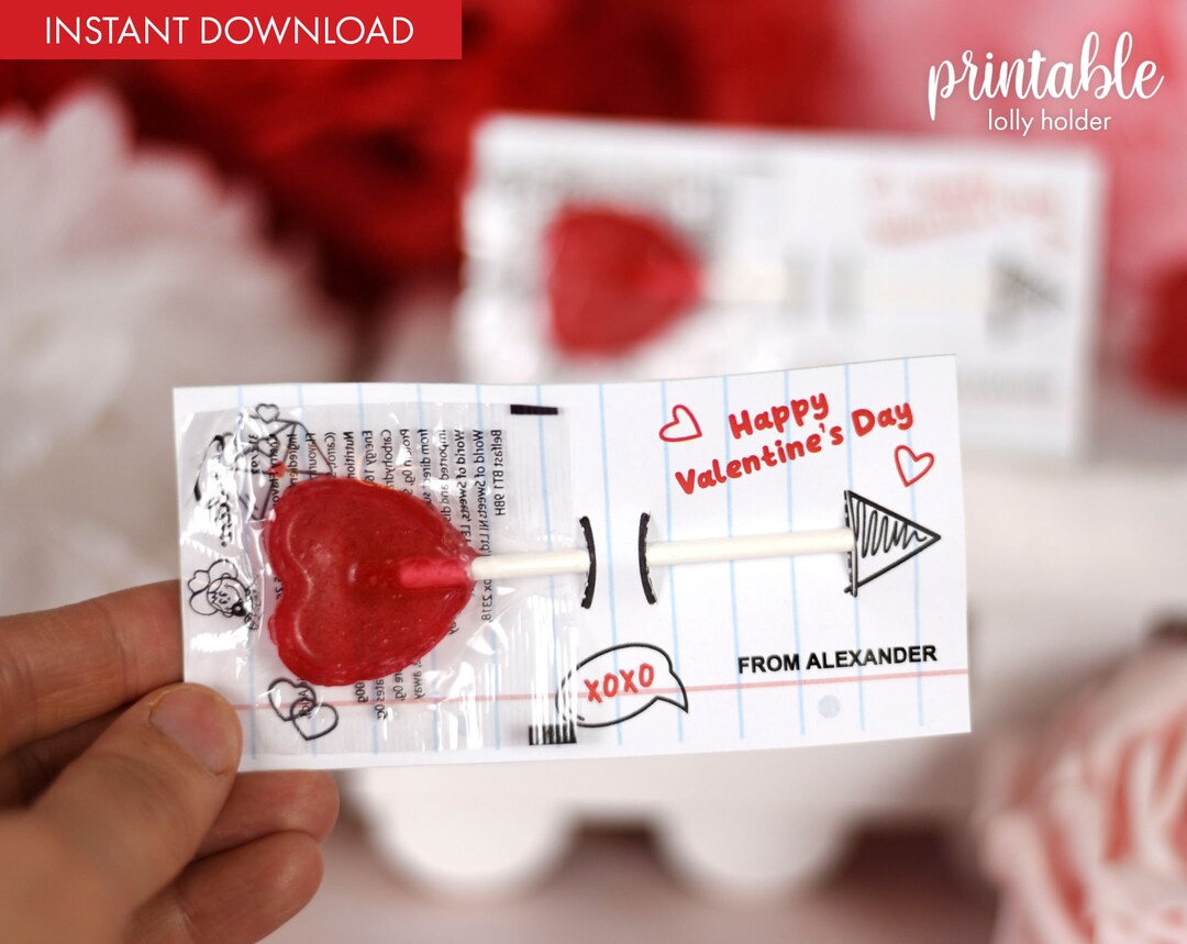 Kids Valentines Printable Lollipop Labels | Class Mates Gift ...