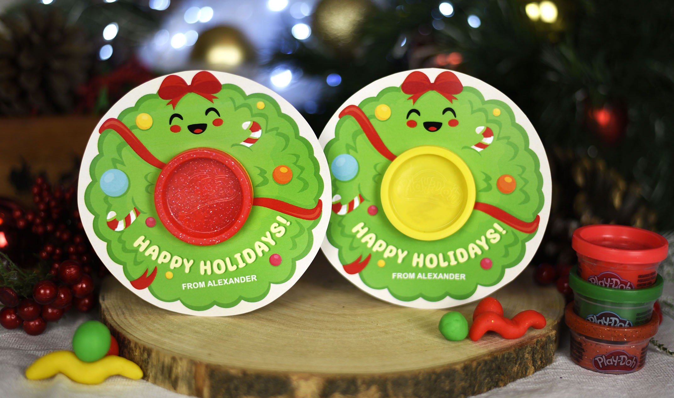 Christmas Wreath Play Dough Holder: Printable Class Gifts (PDF) - Etsy